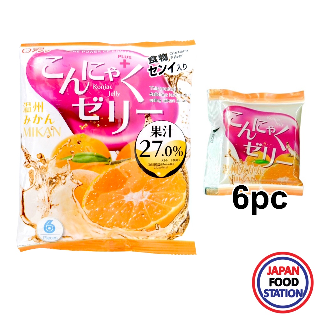 Guni AGURI KONJAC JELLY UNSHUMIKAN 6PC (20051) Orange Flavor JAPANESE ...