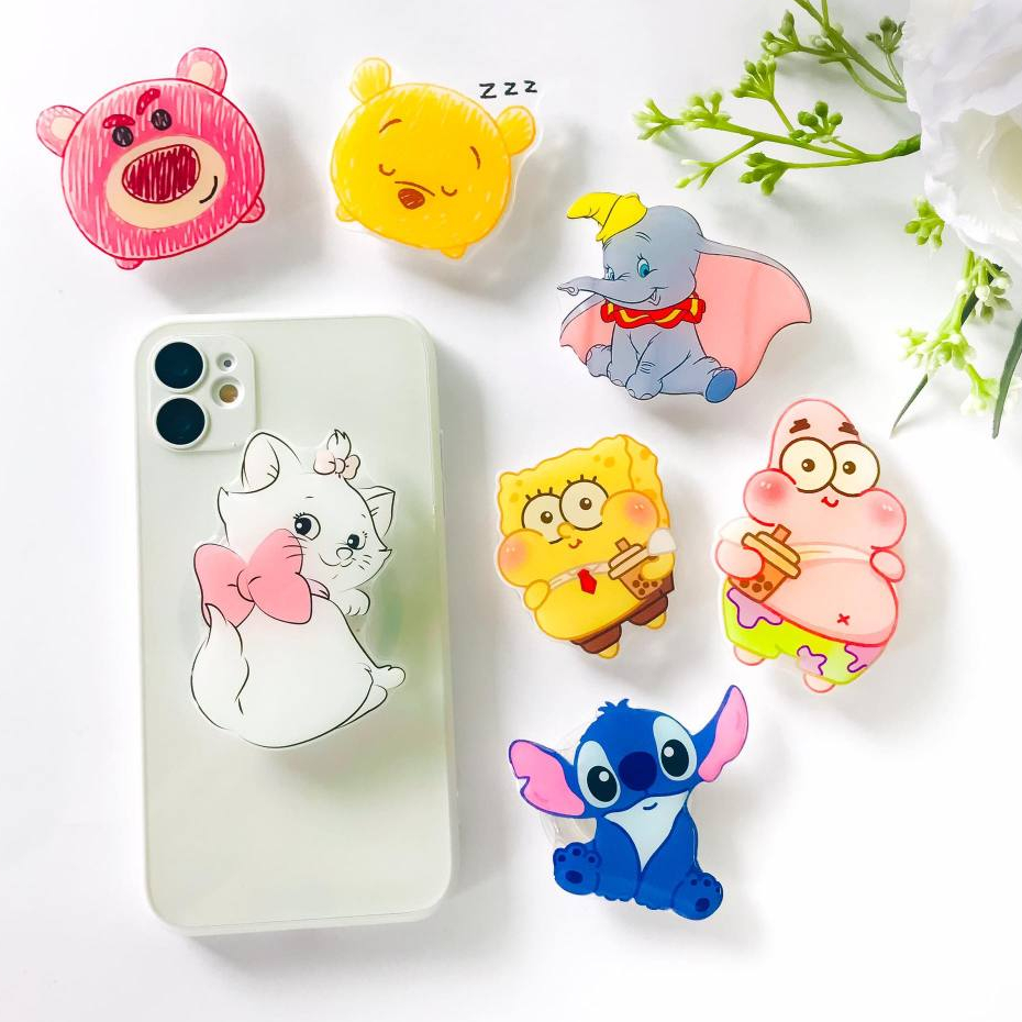 Griptok Acrylic SpongeBob PopSocket Cartoon Mobile Back Holder Phone ...