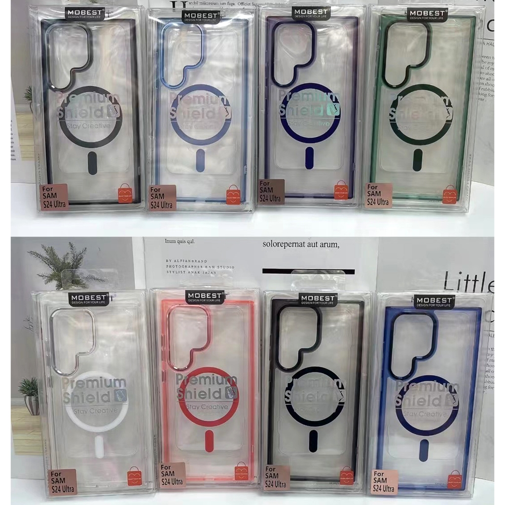 S24/S24Ultra/S24Plus Case Mobest Mag Clear Back Color Edge Magnetic ...