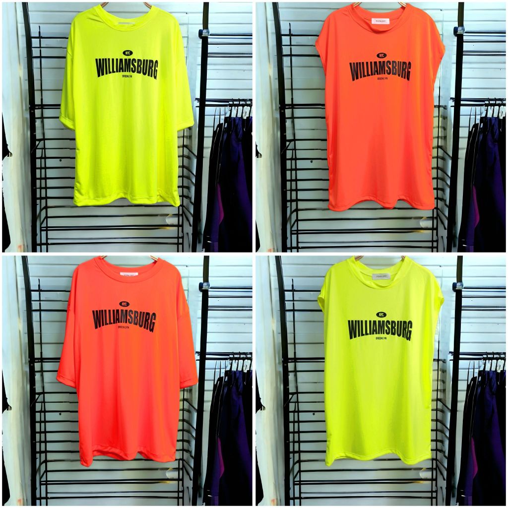 Neon Color T-Shirt Oversized Shape Chest 46 " Sleeveless Shirt High ...