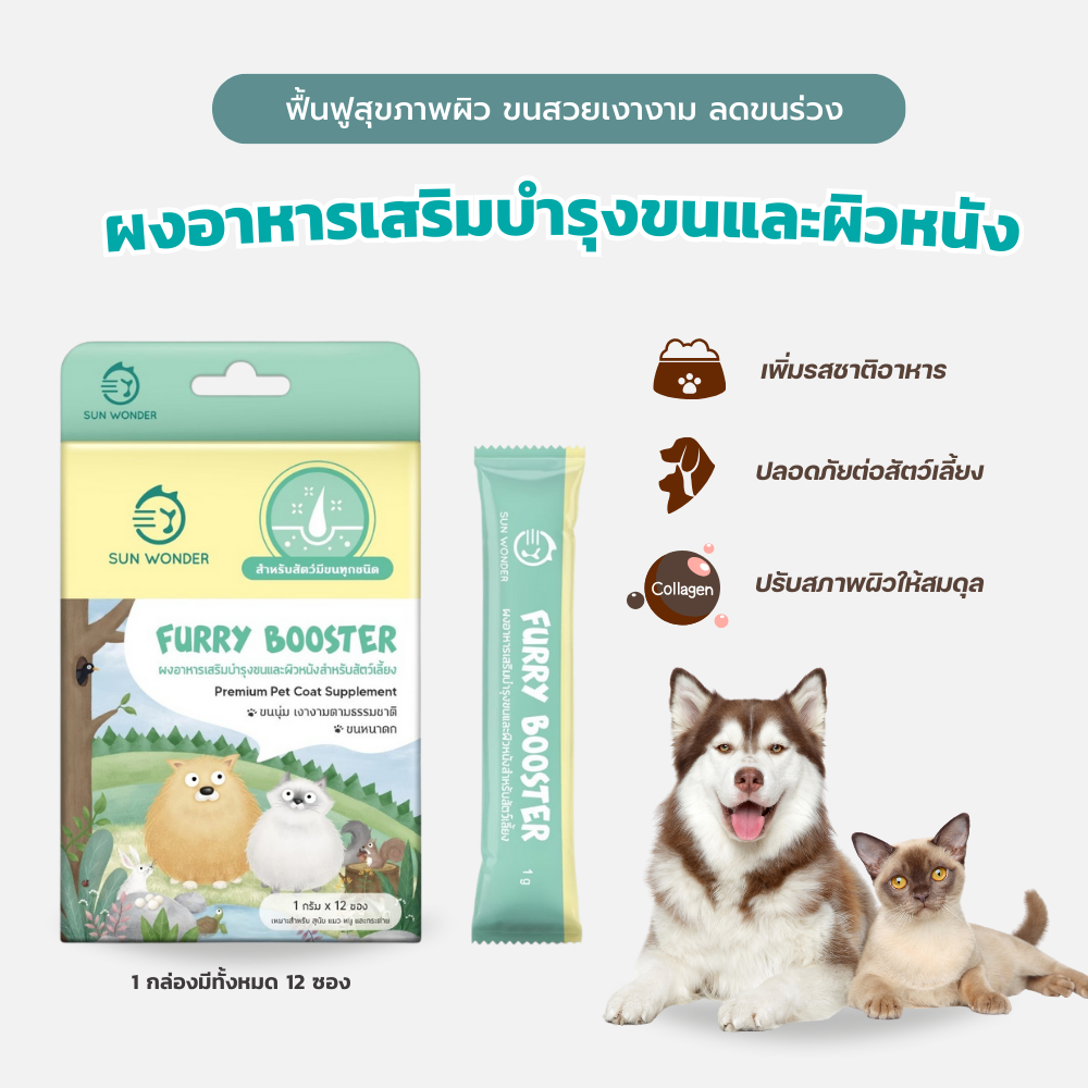 SUN WONDER FURRY BOOSTER Powder Supplement For Hair And Skin. Pets Help ...