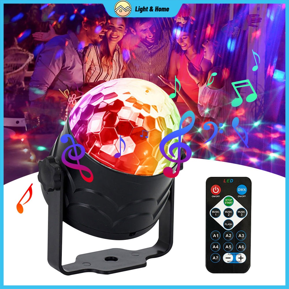 Disco Ball Party Light 7 Modes LED Strobe Sound Activated Stage With ...
