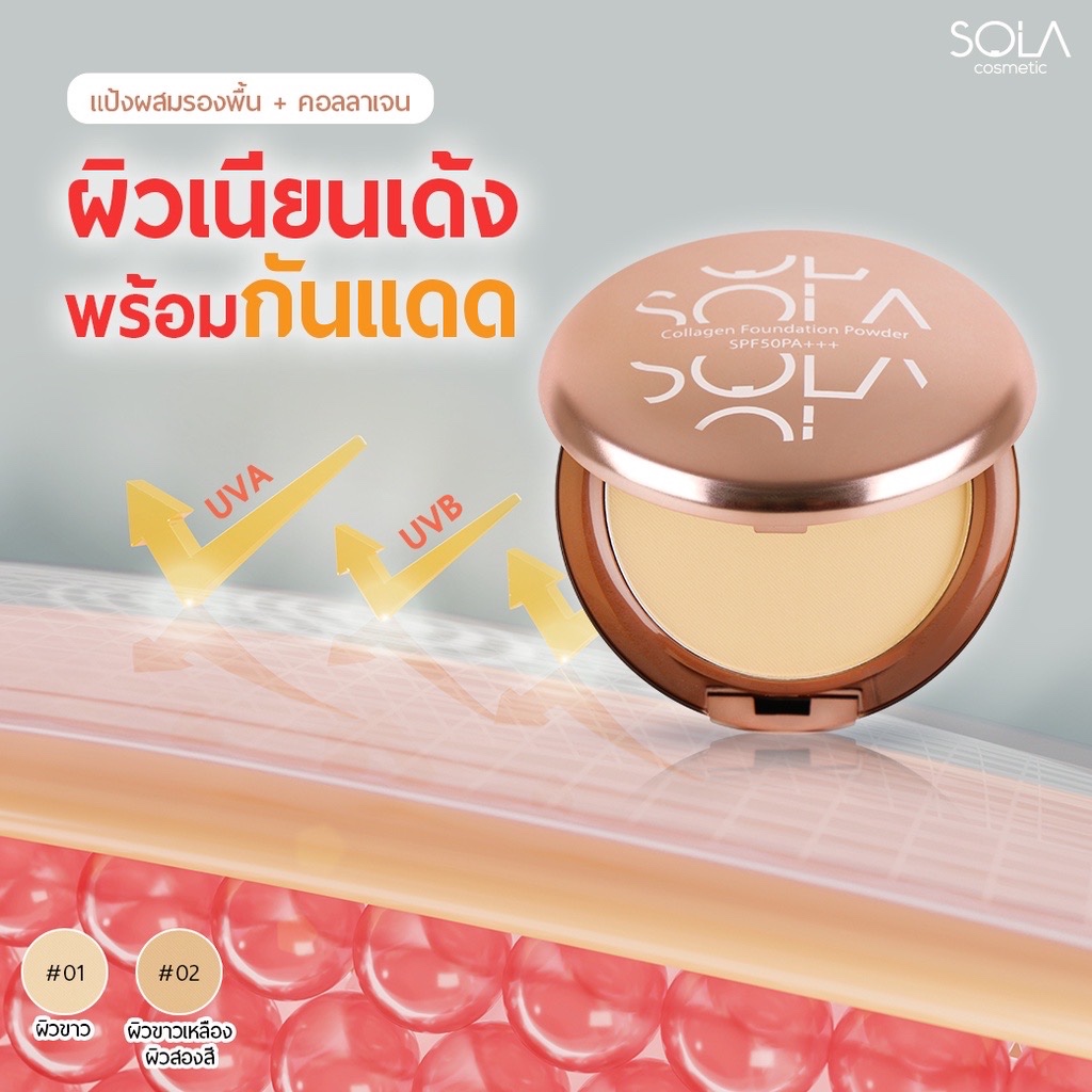 Sola Collagen Foundation Powder SPF50PA +++ 12 g. To Cover Oil Control ...