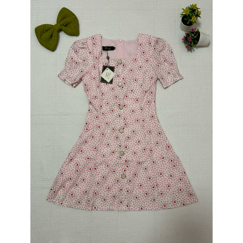 Limited Dress Pink Strawberry Princess Style Pearl Buttons (Apstyfe ...