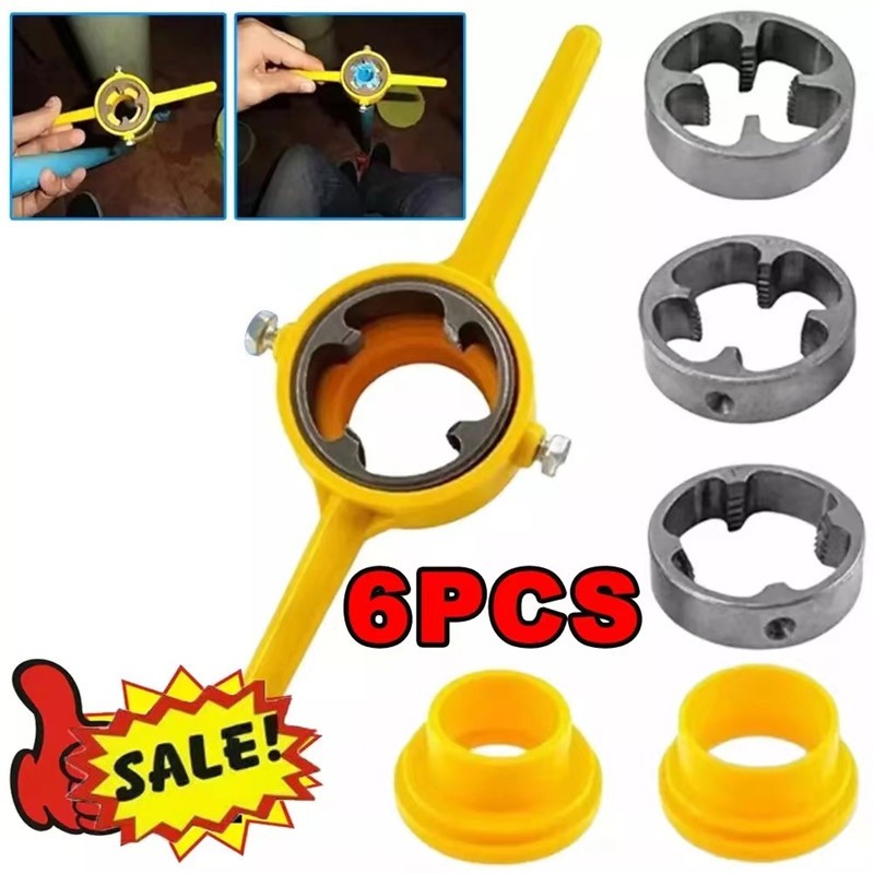 Pvc Pipe Threading Set Manual 6-Piece Plumbing Tool Kit With 1/2 Inch 3 ...