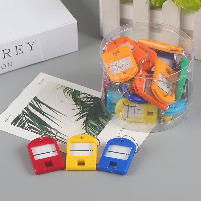 Pocket Label Number Plate Can Mark List Solid Color Keychain Key Card ...