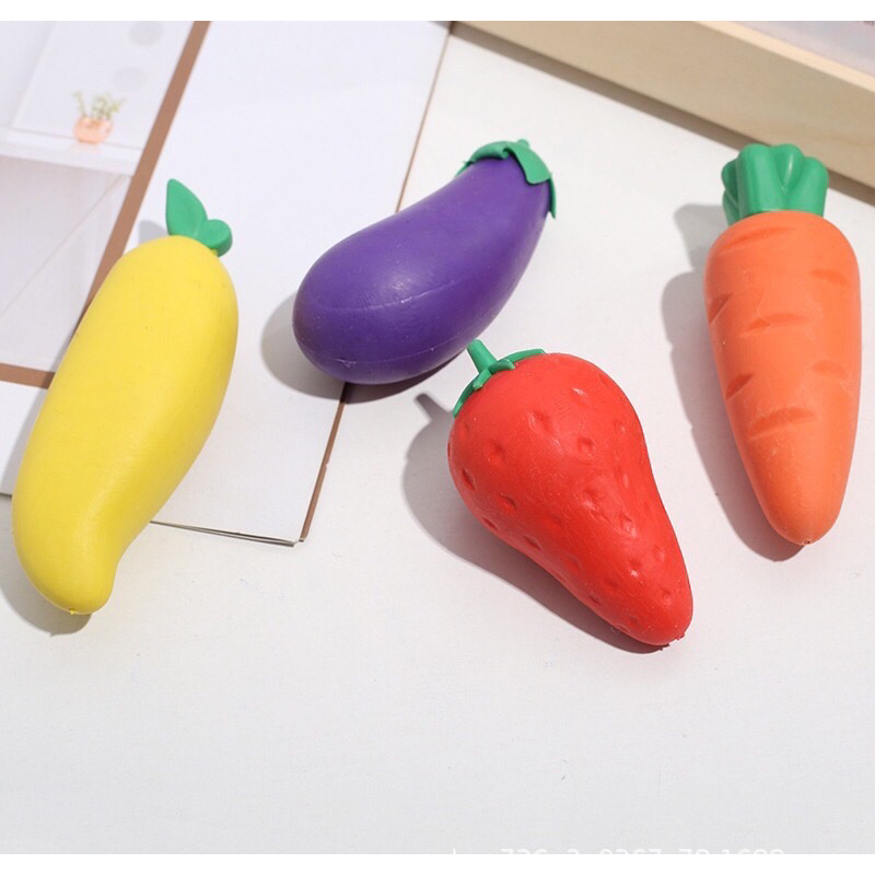 4 Fruit Shaped Erasers Cute Remove Clean Safe | Shopee Philippines