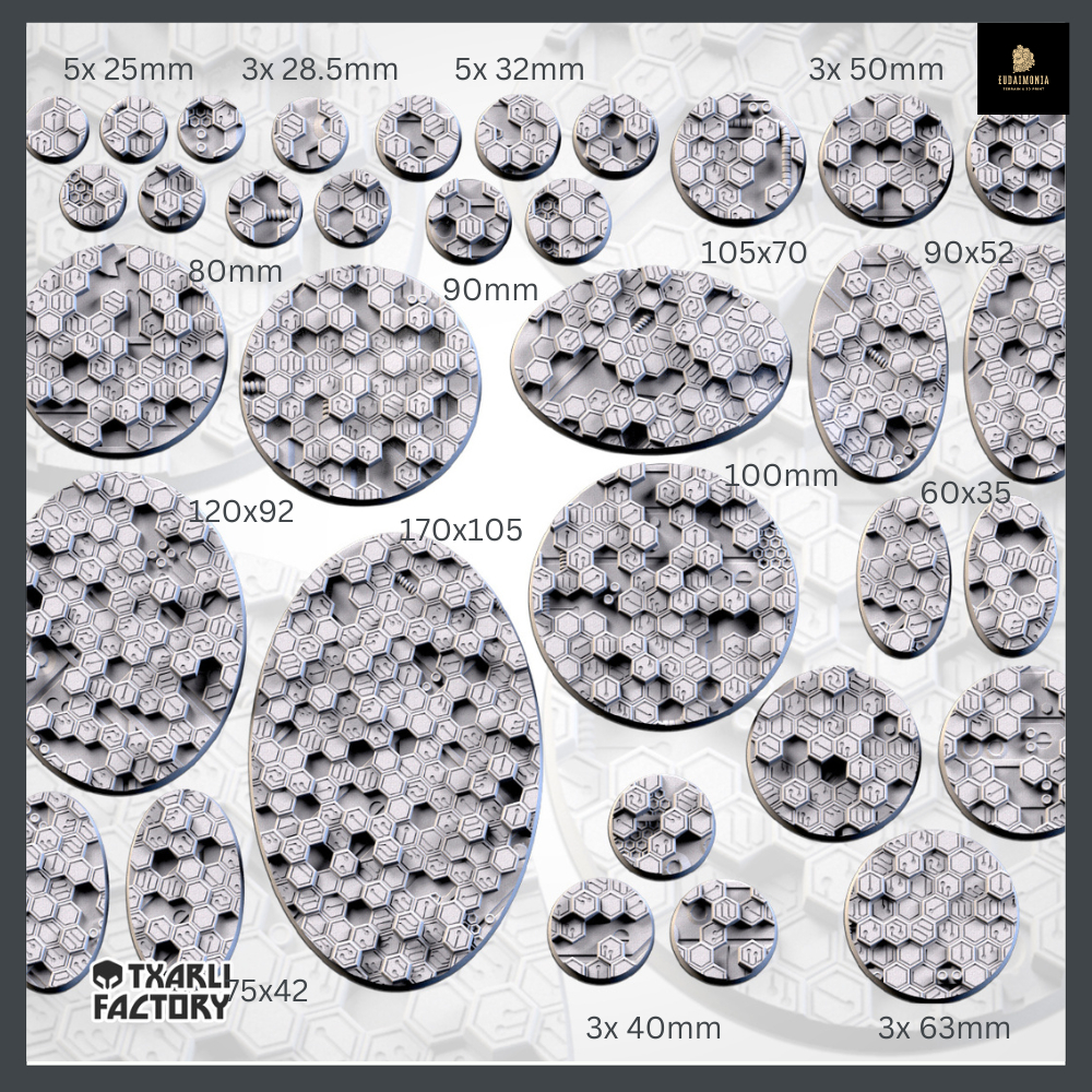 Cyberhex miniature bases Theme Model base Wargame warhammer bolt action ...