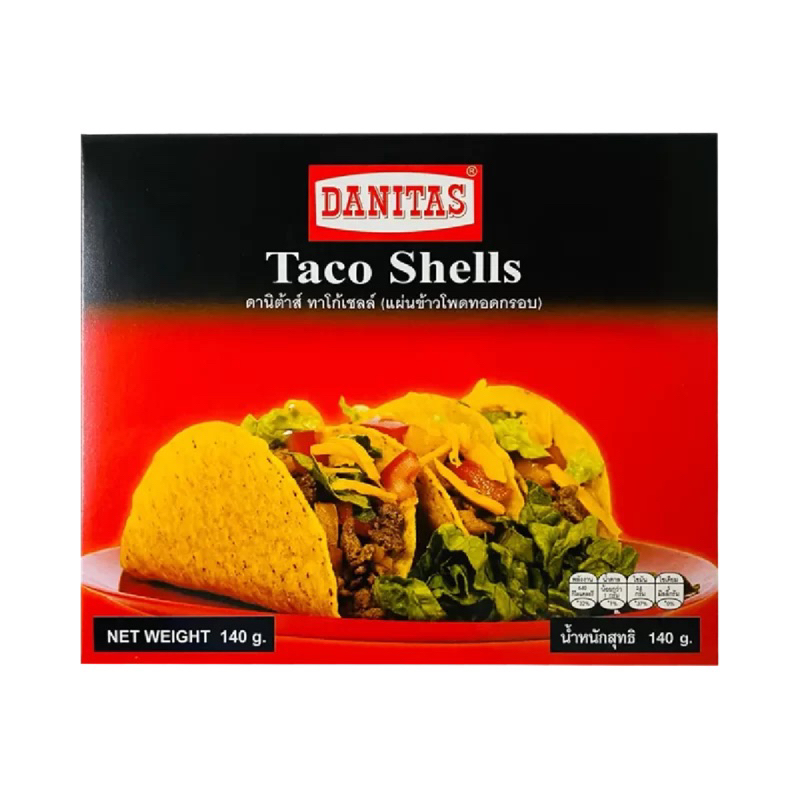 Taco shell (Danitas) Crispy Corn Slices Grams (8 Sheets) | Shopee ...