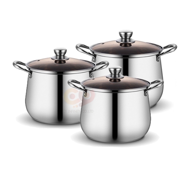 Soup Pot 24/26/28 cm. Tea Lid Stainless Steel Premium Grade Good ...