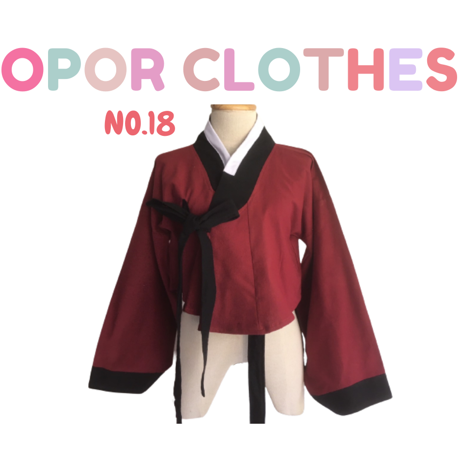 Short Red Hanbok Crop Top-Black Bow-Black Sleeve K-031 | Shopee Philippines