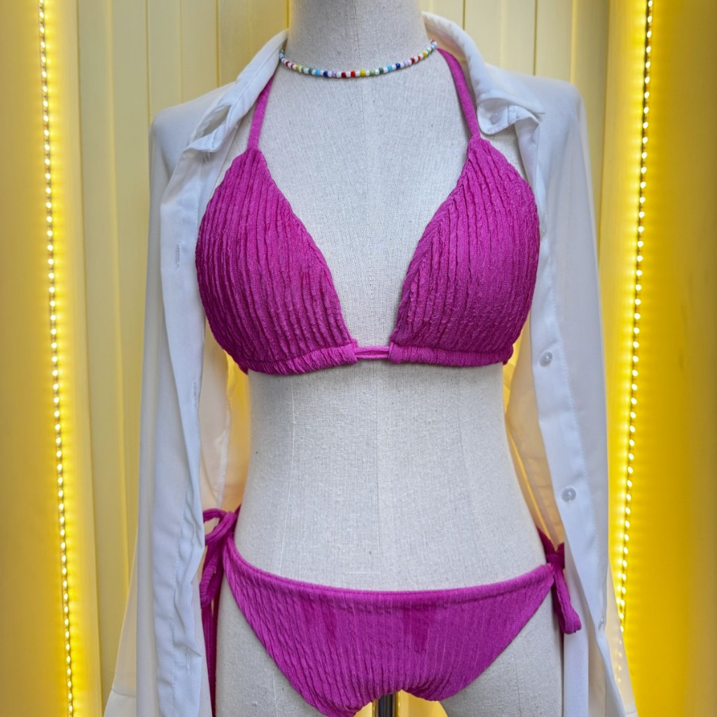 MesubShop 2-Piece Bikini Swimwear Drawstring To Size There Is A Built-In Sponge. The Bark Fabric ...