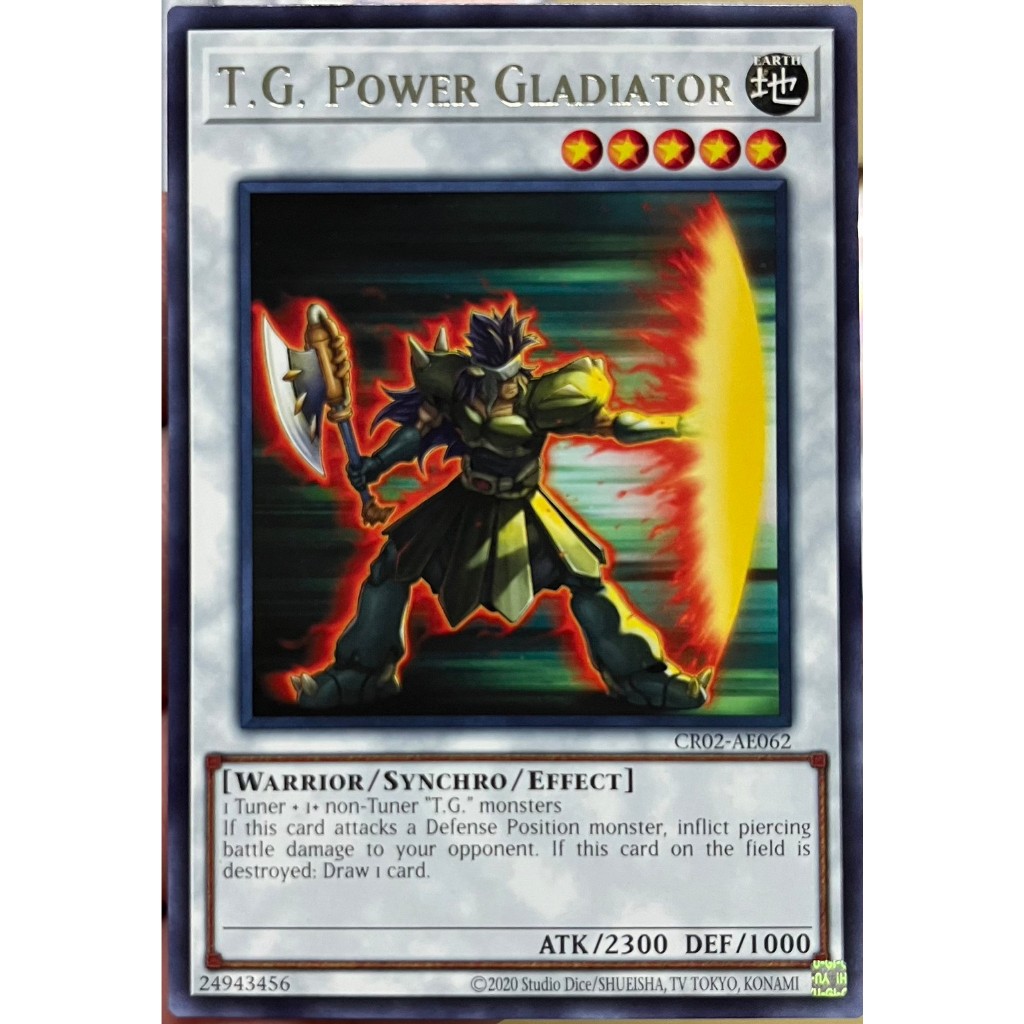 Yugioh Asia-Eng [CR02-AE062] T.G. Power Gladiator (Rare) Real Yuki Card ...