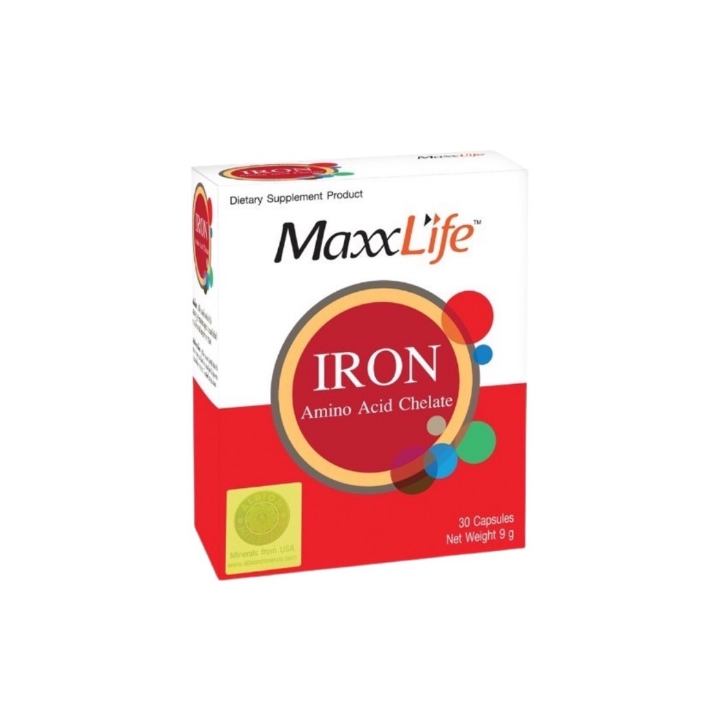 MaxxLife IRON AMINO ACID CHELATE (30capsules) A Dietary Supplement That ...
