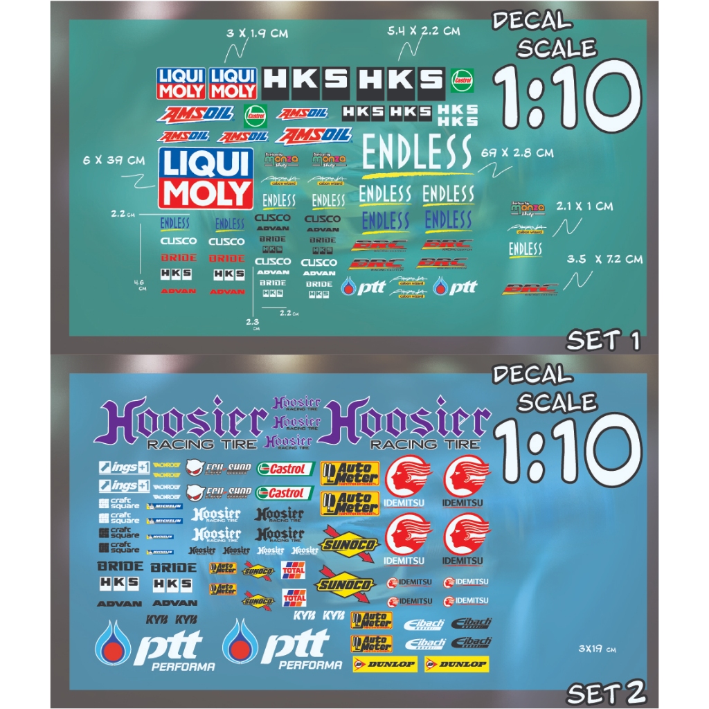 Water Decal 1/10 1:10 RC Car Sticker Racing Pattern White Liner Can Be ...