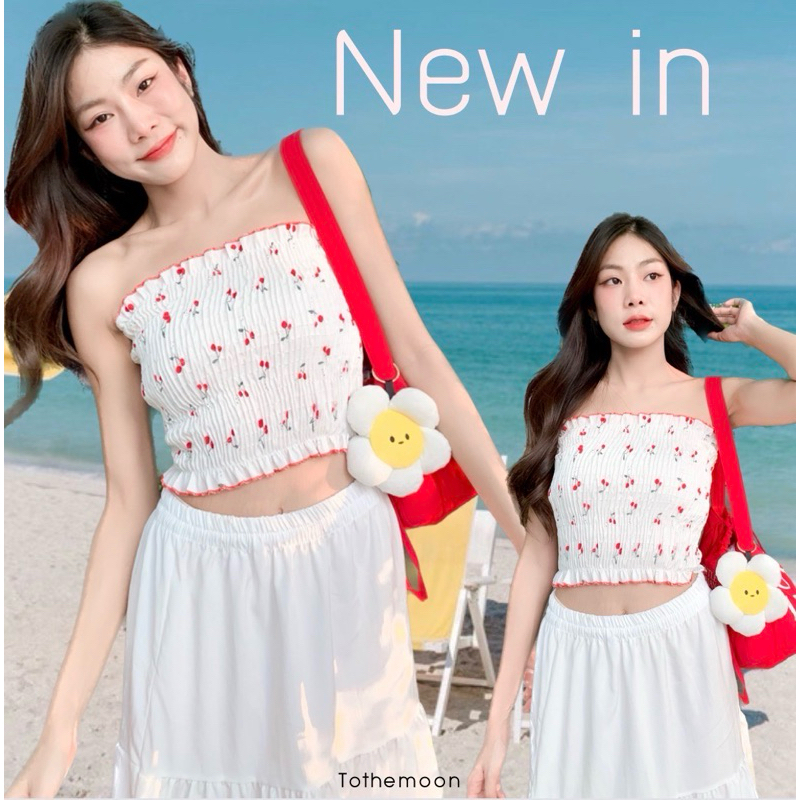 Tothemoon Whole Body Smock Wrap Top With Cherry Pattern | Shopee ...