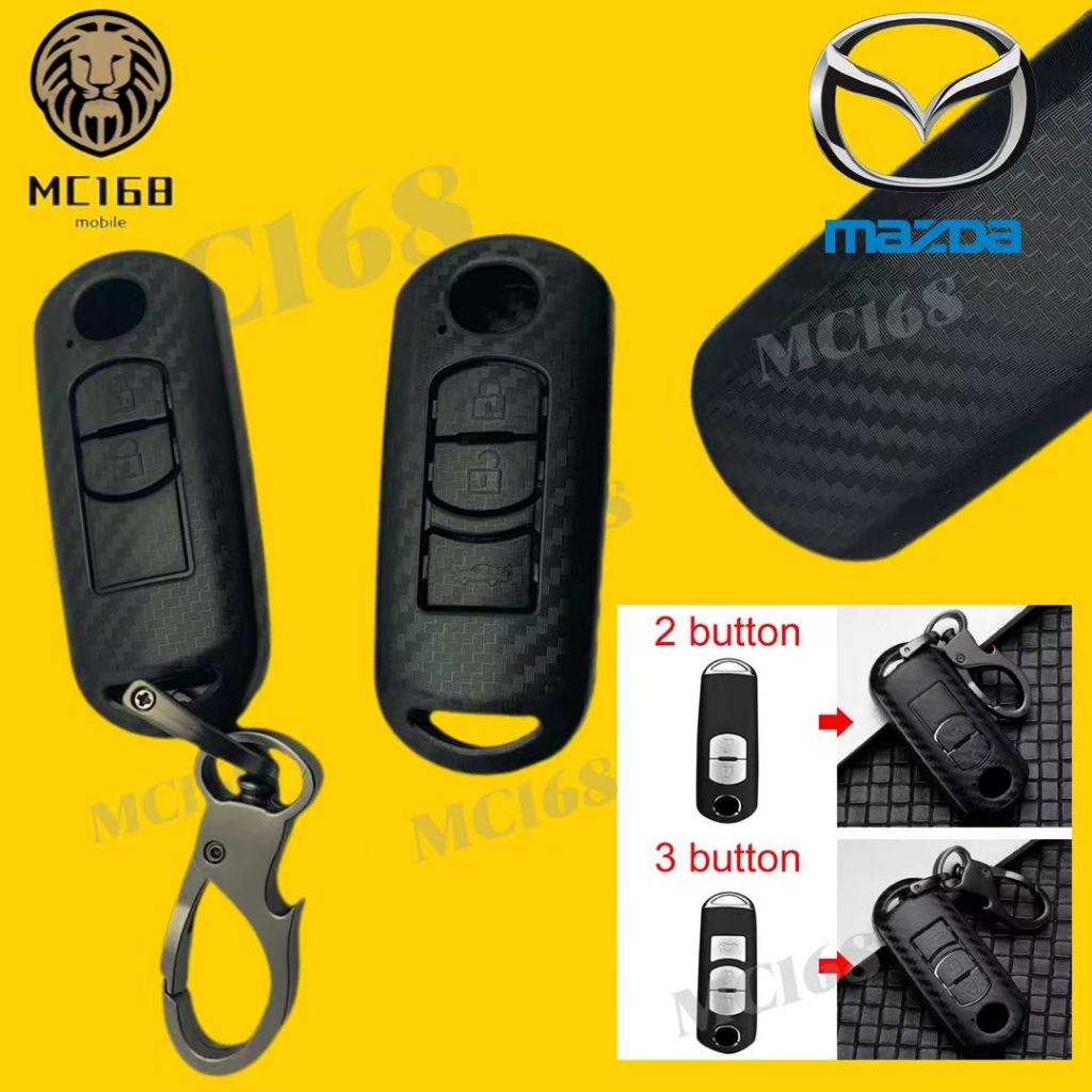 Carbon Fiber Remote Key Case Cover Kevlar MAZDA 2 CX 3 5 8 3 Fast ...