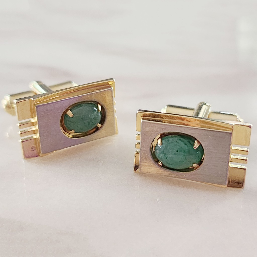 Cufflink Cufflinks Real Jade Elegant Hi-So Case (Second Hand) | Shopee ...