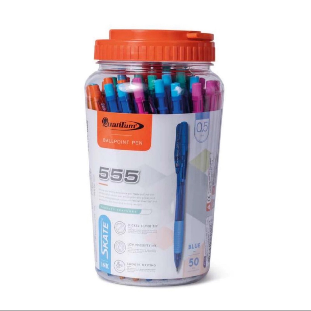 Quantum Pen Skate Ballpoint 555 Blue Assorted Colors 0.5 Quantity 50 ...