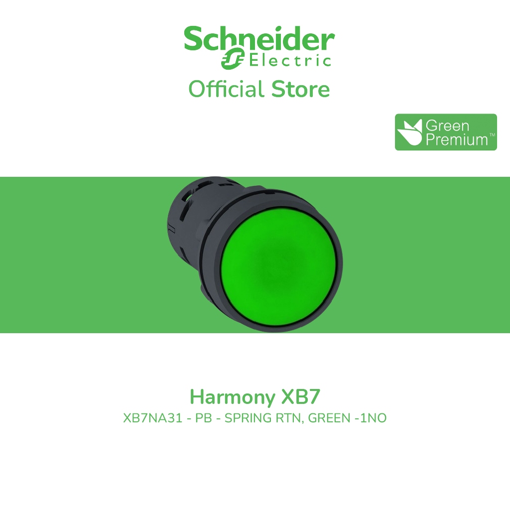 Schneider Electric Monolithic push button Harmoni XB7 plastic green ...