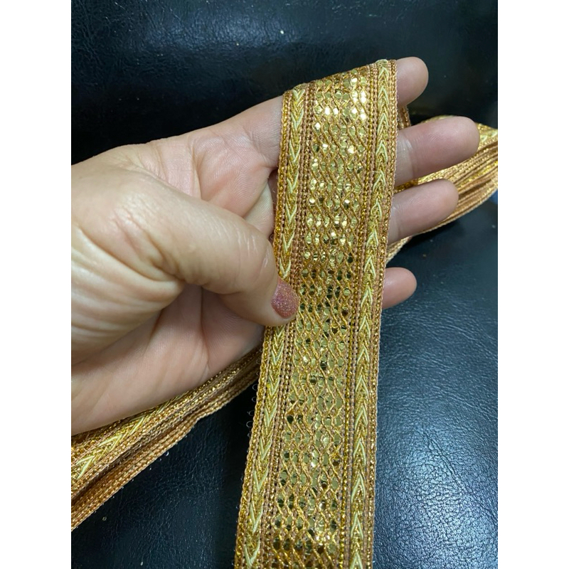 Fold Up 10 Yards Decorative Gold Tape Ribbon Strip Width 3.5 Cm ...