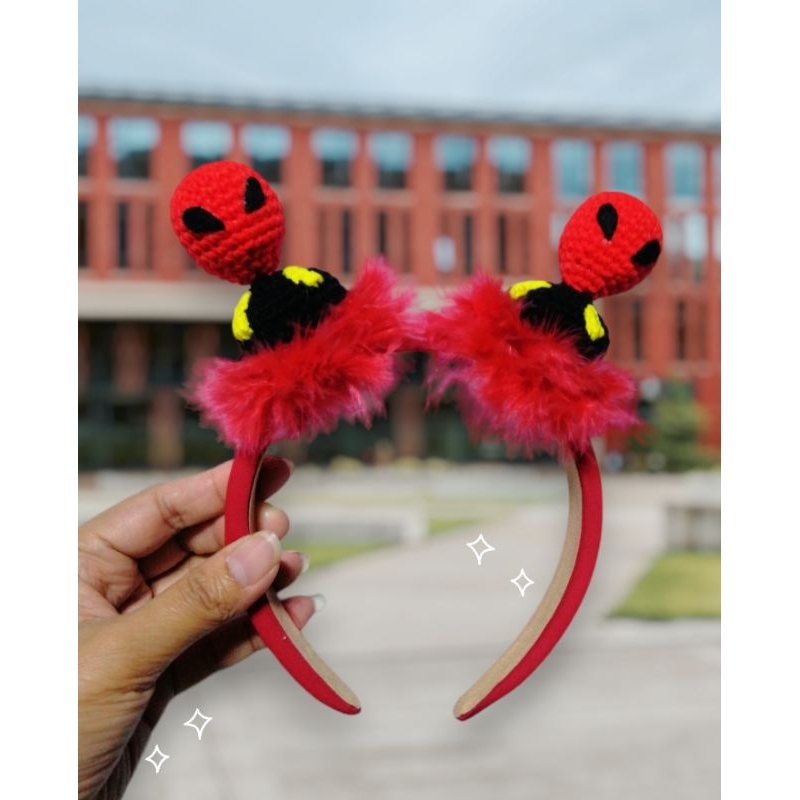 alien Hairband Red 3D 3D 3D Stripe Pattern Pattern ufo alien | Shopee ...
