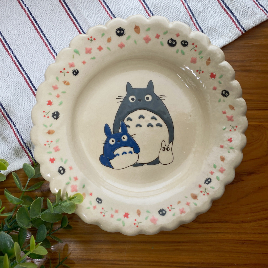 Cute Hand-Made Ceramic Plates Totoro And Friends Pattern. | Shopee ...