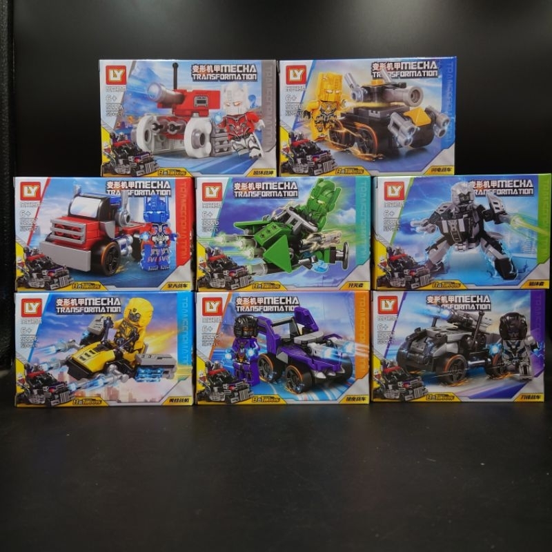 8 Mini Robot Building Blocks MECHA Transformation LY9212 Combine To ...