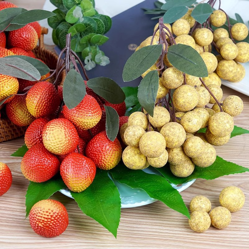 Fake Lychee Fruit Bunch Longan Mango For Shop Decoration Home Photo ...