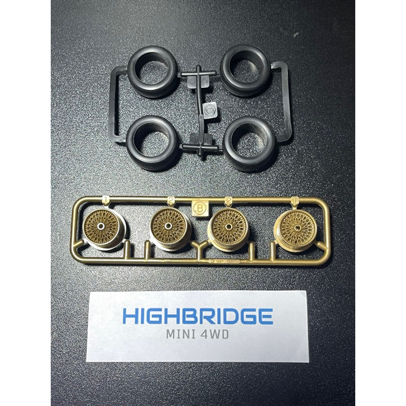 Tamiya Mini 4WD Small Diameter mesh wheel with Slick tire Wheels Gold ...