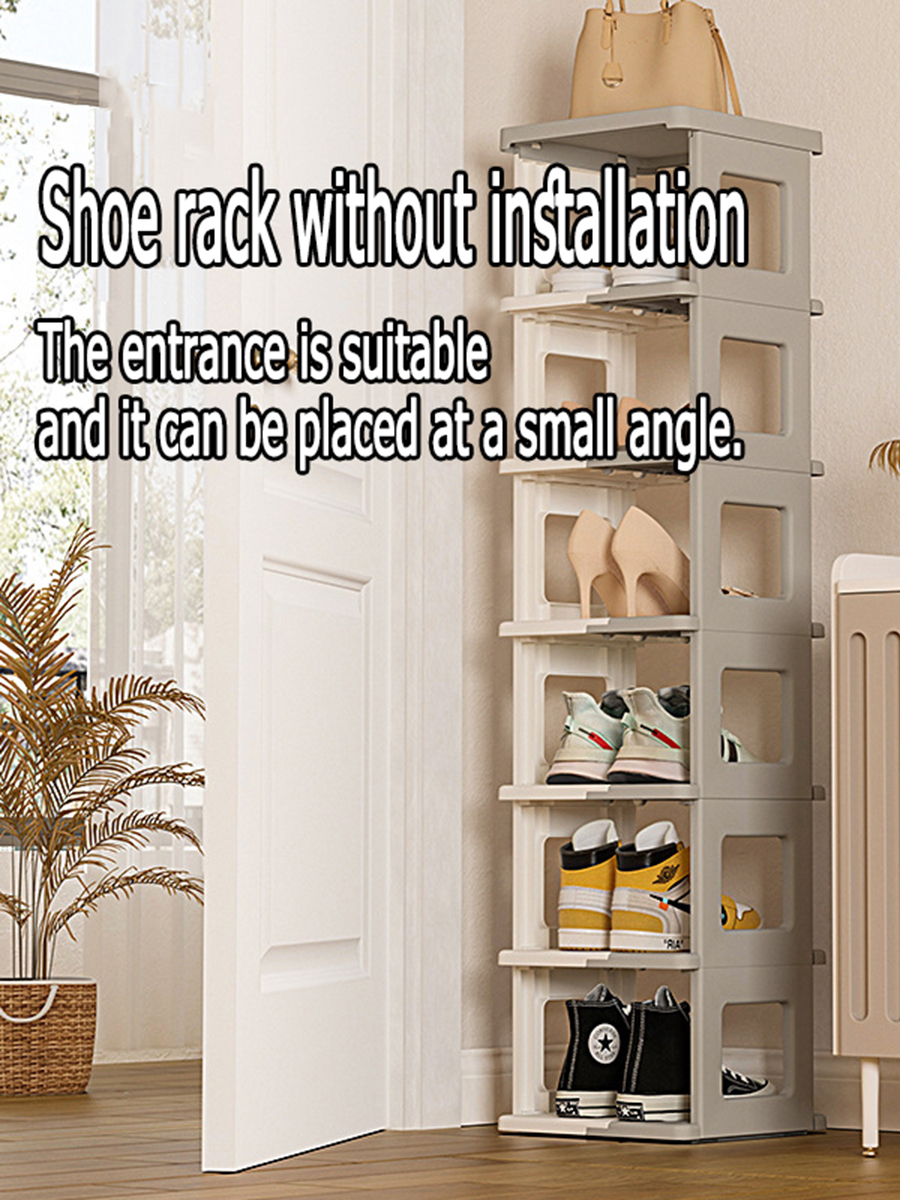 Shoe Rack Storage Foldable Shoes No Installation Need High Stability ...