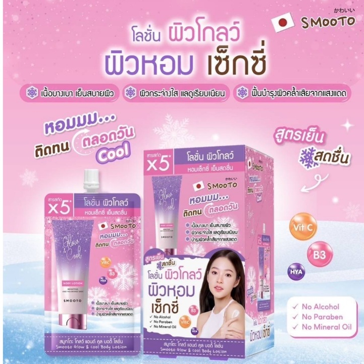 Smoothto Glow & Cool Body Lotion 40g (Box 6 Sachet) | Shopee Philippines