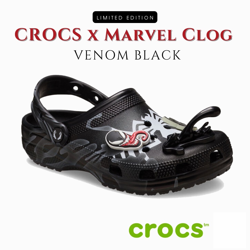 CROCS x Marvel Clog-Venom Black (Limited Edition) Hot One Time ...