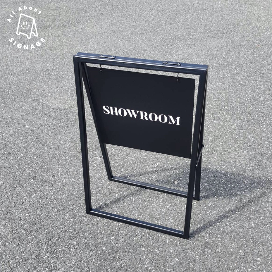 Floor Stand Sign Storefront 1 Inch Steel Frame Korean Style Minimalist ...