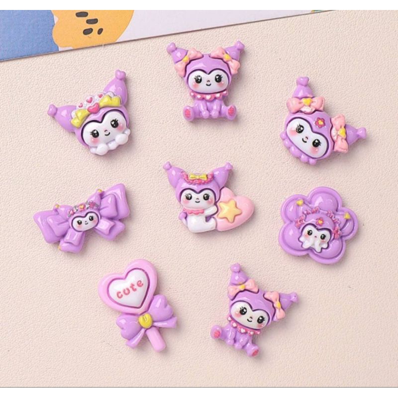 Resin Diy Kuromi Purple Pattern 10pcs | Shopee Philippines