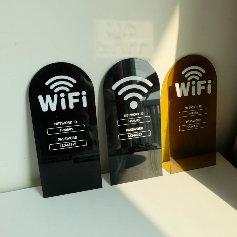 Wifi Label Acrylic Free Can Put Text Minimalist Sign | Shopee Philippines