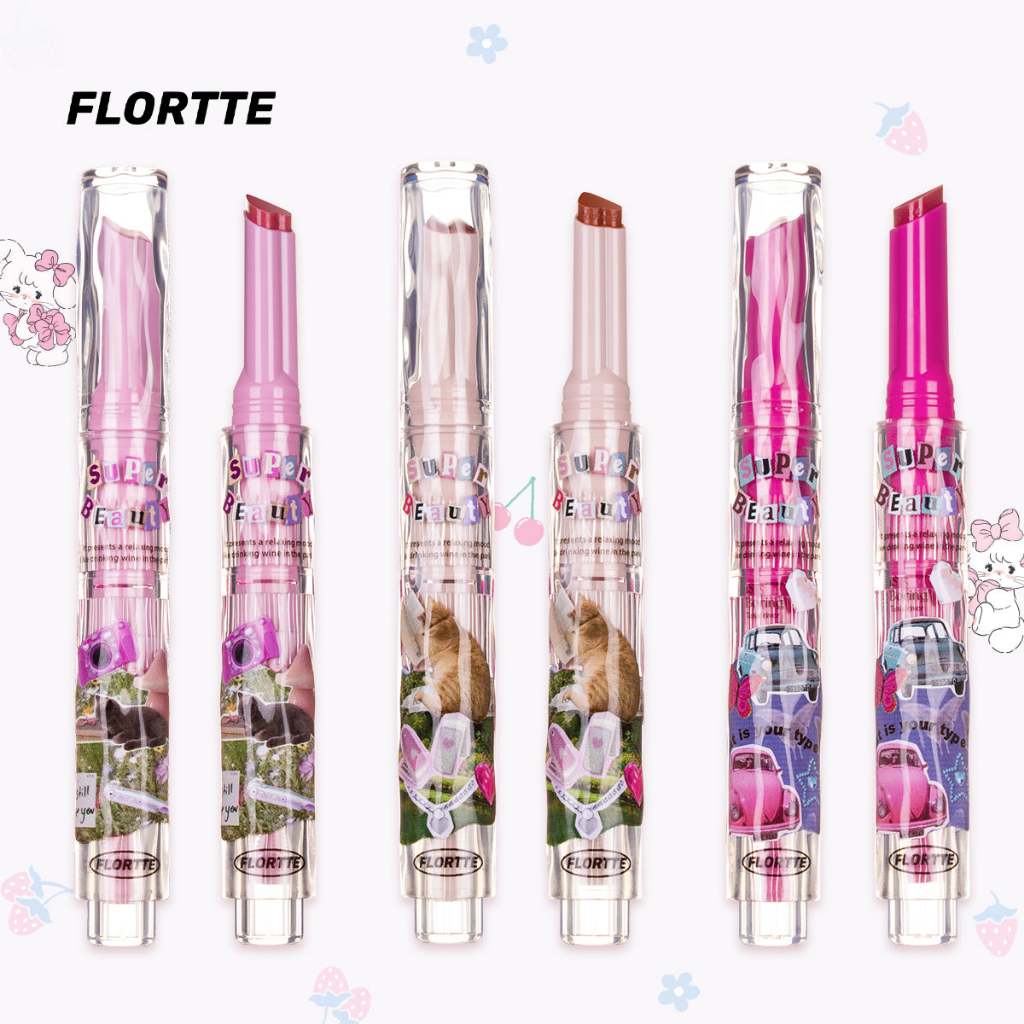 [New Color] FLORTTE I Am Super Beauty Jelly Heart Lipstick Lip Glitter Gloss Juicy | Shopee ...