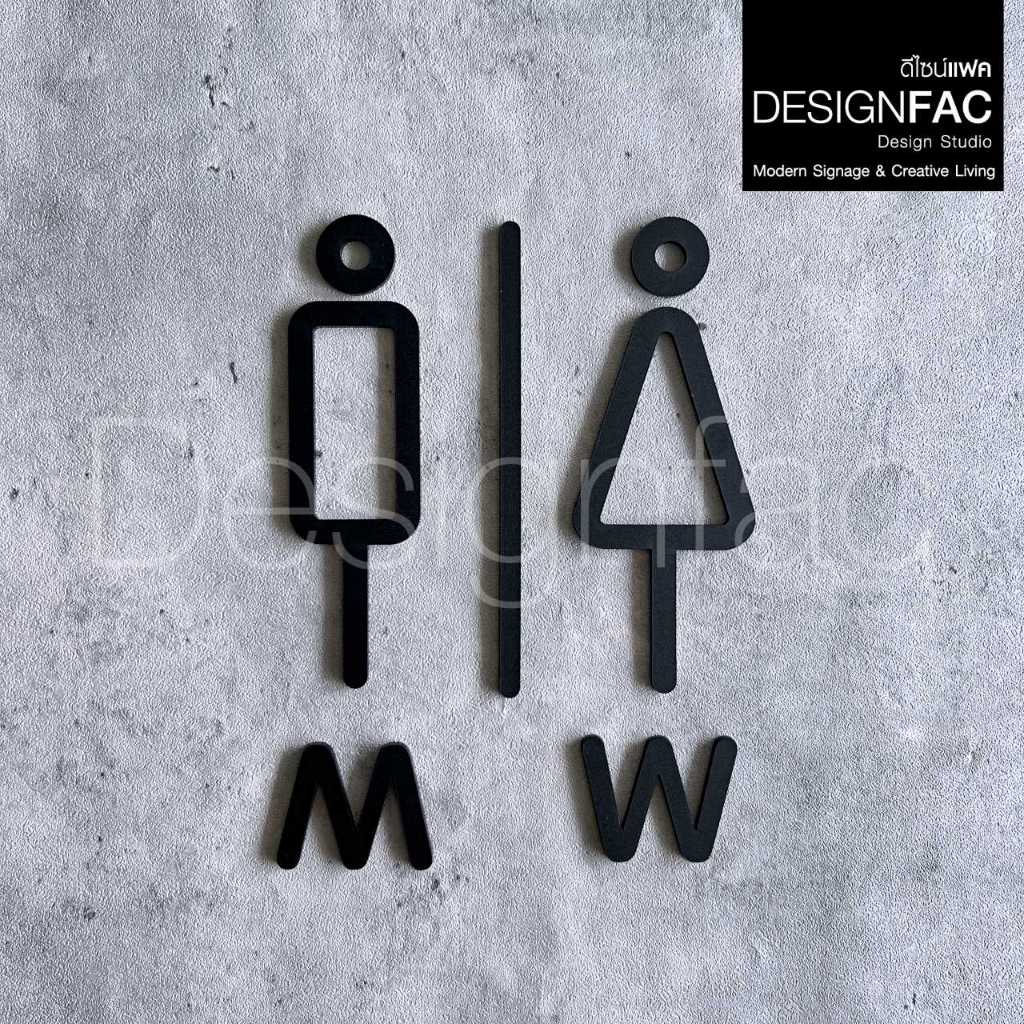 WM Men Women Toilet Sign Front Minimalist Symbol Modern Loft Designfac ...