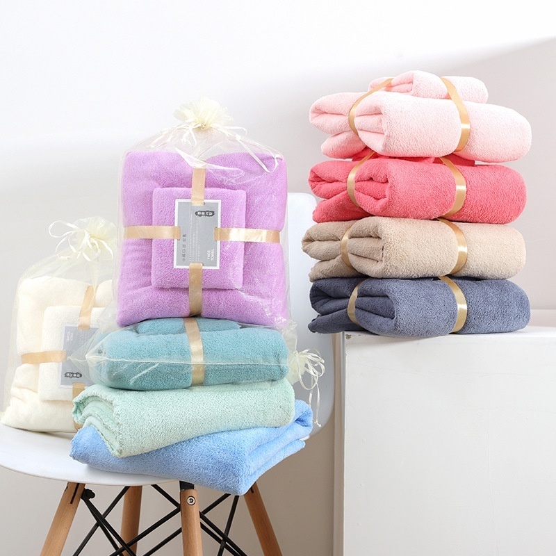 Assorted Color Towel Set Is A Multi-Colored In The Same Set. | Shopee ...