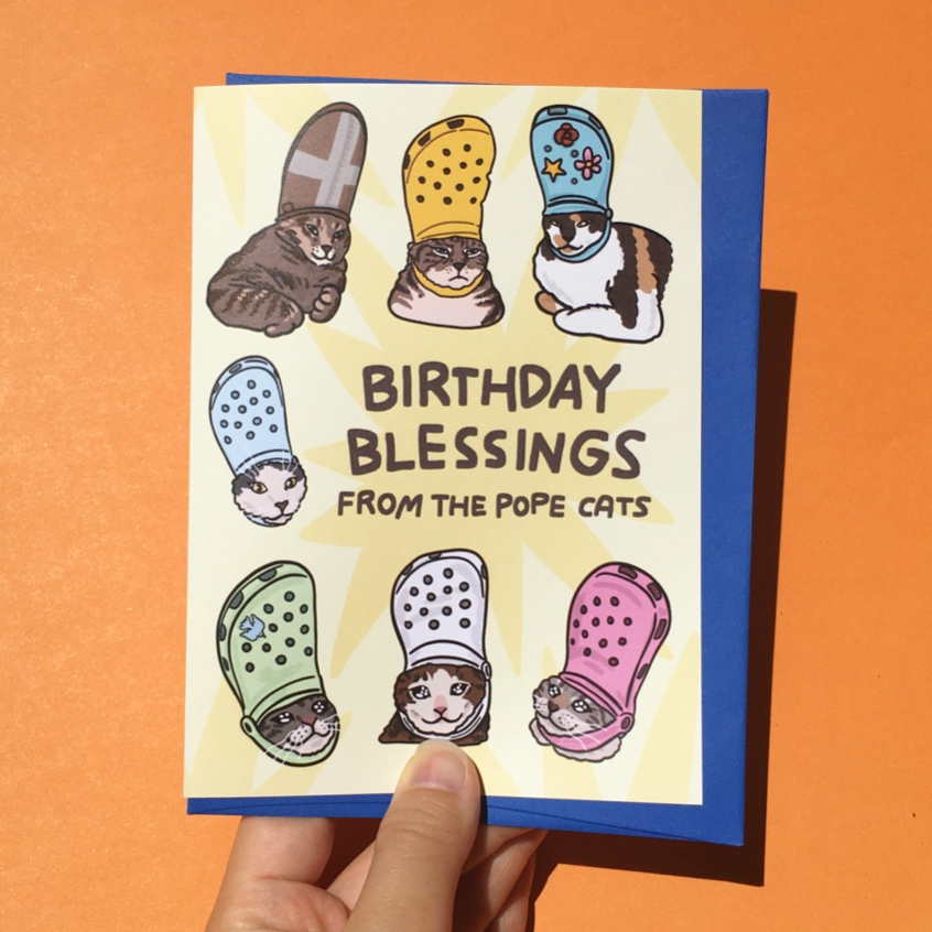 Funny Birthday Cards Blessings From The Pope Cats Stirring Cute cat ...