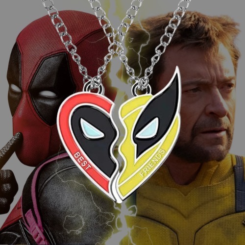 24 Hour Ship DEADPOOL Erine BEST FRIEND Necklace Real Couple Set 2 ...
