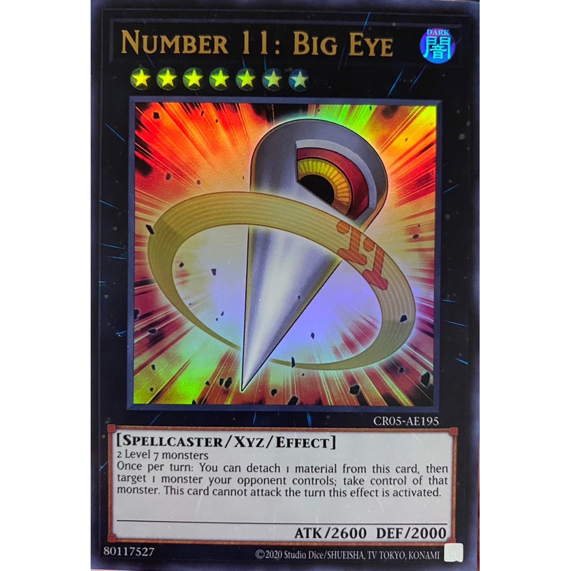 Yugioh Asia-Eng [CR05-AE195] Number 11: Big Eye (Ultra Rare) Authentic ...