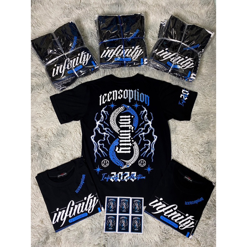 Lightning X Snake Infinity Shirt With Sticker Male-Female | Shopee ...