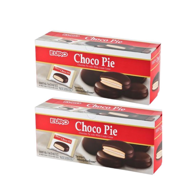 Euro Choco Pie Filled With Chocolate Coated Cream 18g Pack 12 (Twin 2 ...