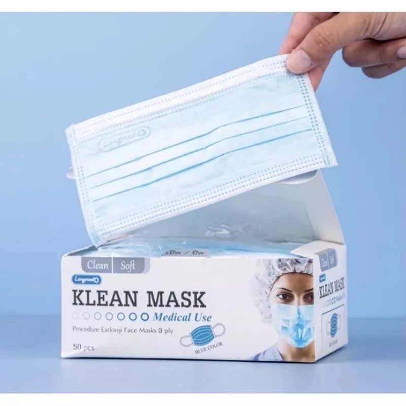 klean mask 3 Ply Elastic Medical Mask1 Box 50 Pieces | Shopee Philippines