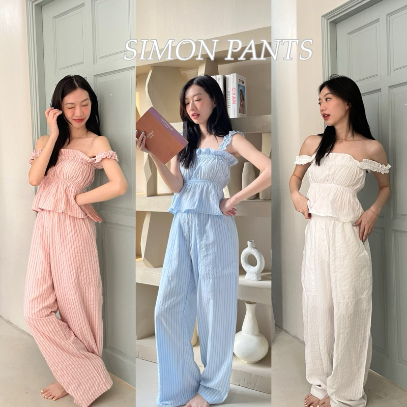 SIMON PANTS-Smoky Waist With Lining (nita.bkk) | Shopee Philippines