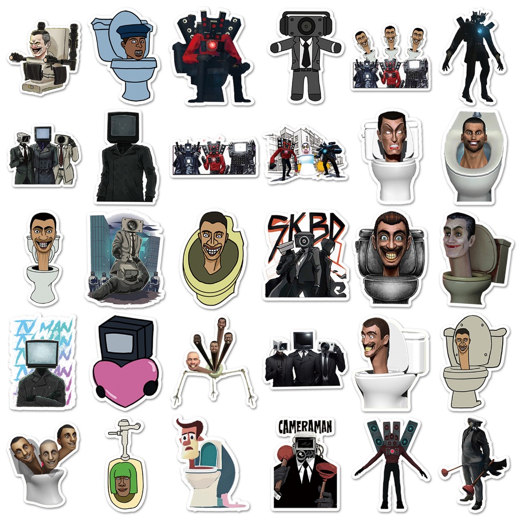 skibidi toilet sticker game Waterproof Different Styles 60pcs | Shopee ...