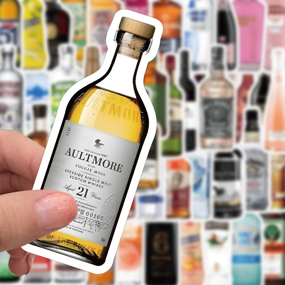 alcohol Liquor Beer Wine sticker Waterproof Different Patterns famous ...