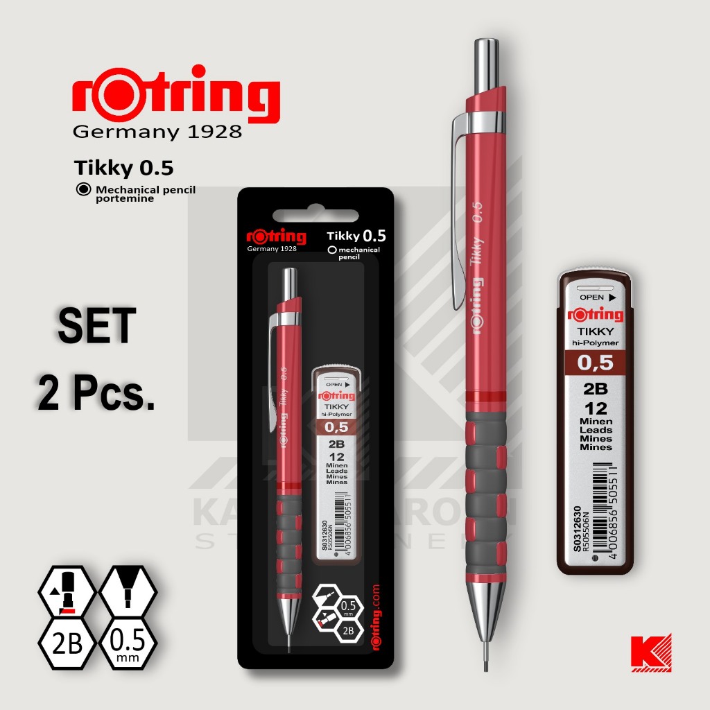 rOtring Tikky Mechanical Pencil Set 0.5mm Duo (Mechanical + Lead ...