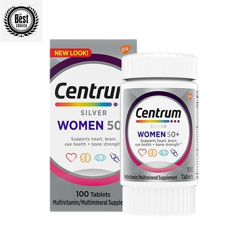 Centrum Silver Multivitamin 50+ Woman 100 Tablets Multimineral USA ...